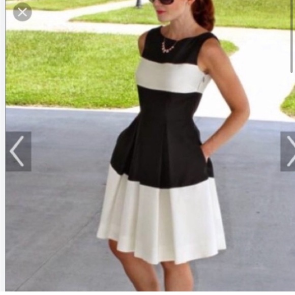 kate spade | Dresses | Kate Spade Gayle Black Ivory Silk Colorblock ...